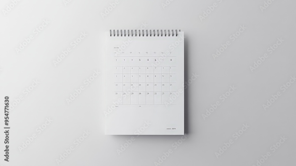 Design a modern calendar with a clean layout and minimalist design. The ...