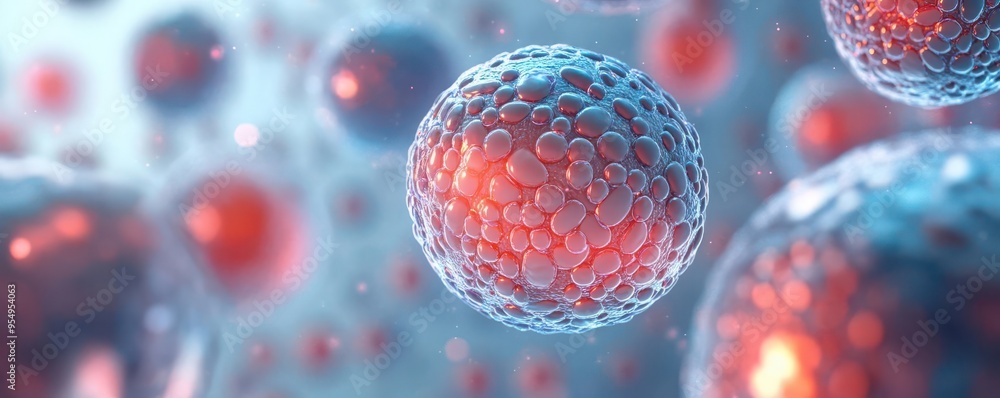 Visual representation of a cell membrane with lipid vesicles budding ...