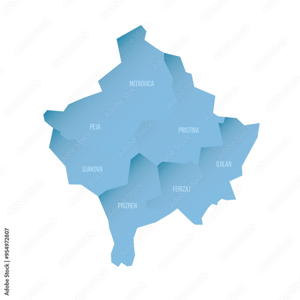 Stock-Vektorgrafik „Kosovo political map of administrative divisions ...