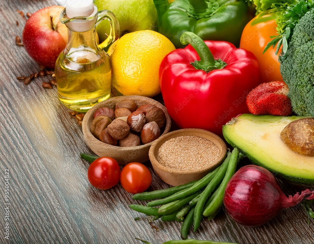 Multiple Food concept of various Asian meals, including sushi, noodles ...