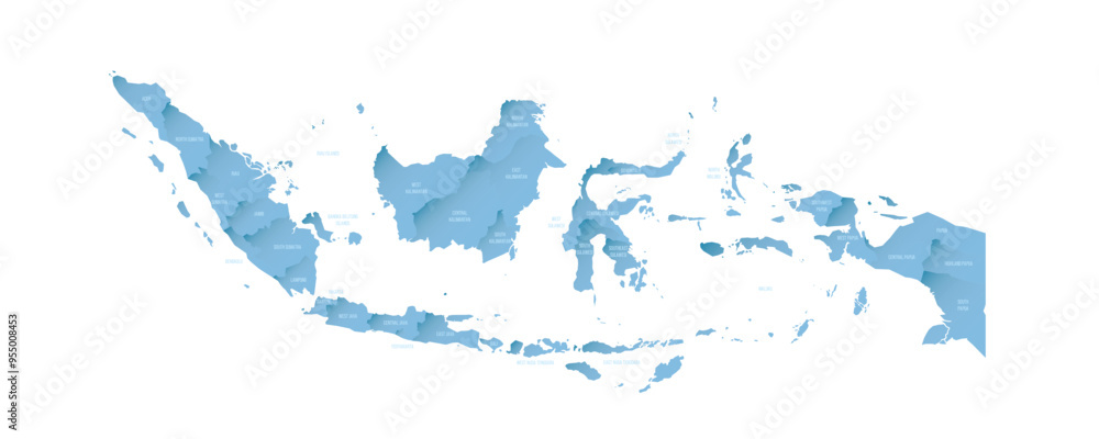 Indonesia political map of administrative divisions - provinces and ...