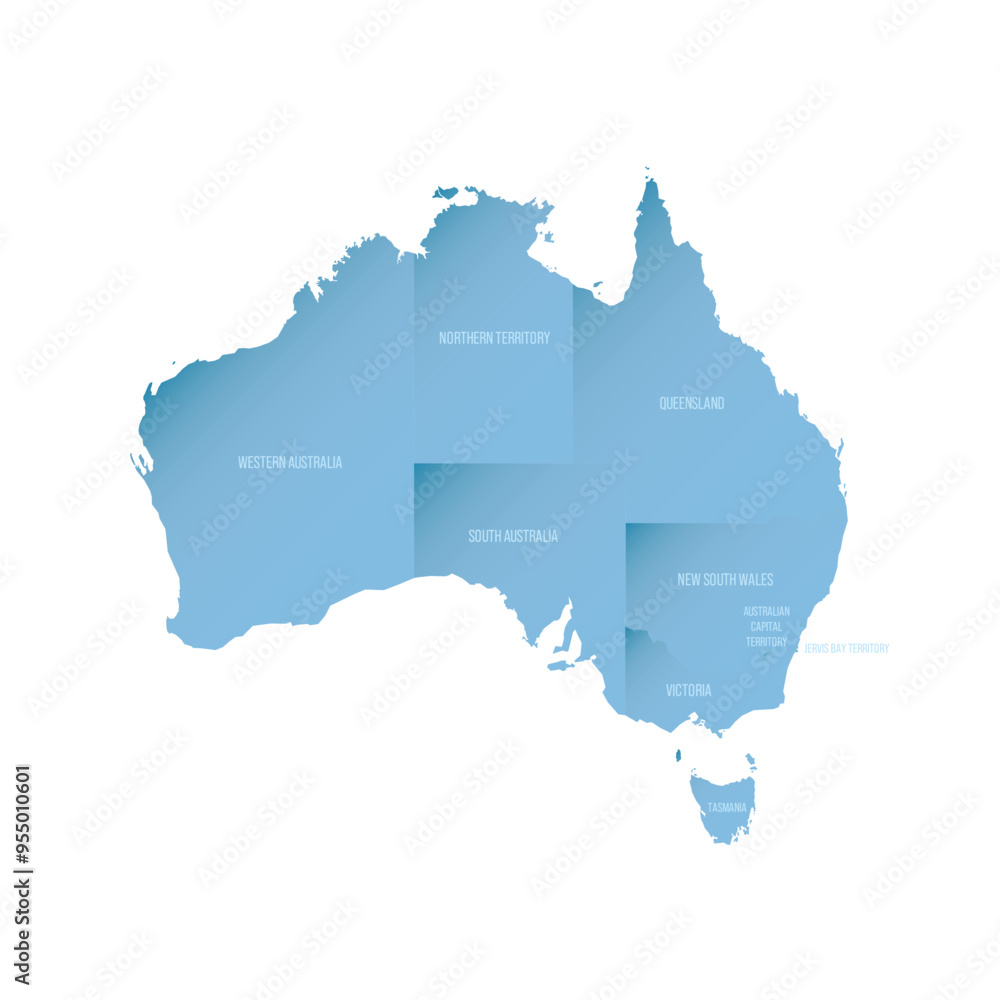 Australia political map of administrative divisions - states and ...