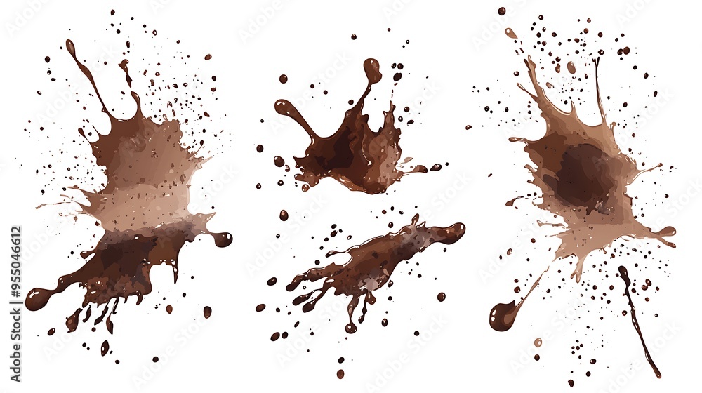 Ilustración de Stock Dynamic Mud Splatters Vector Illustration Set ...