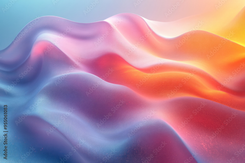 A background with an abstract wave pattern in muted pastel colors ...