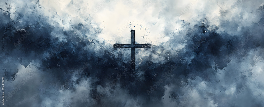 Ilustración de Stock “A Depiction of the Lord Jesus on the Cross Set ...