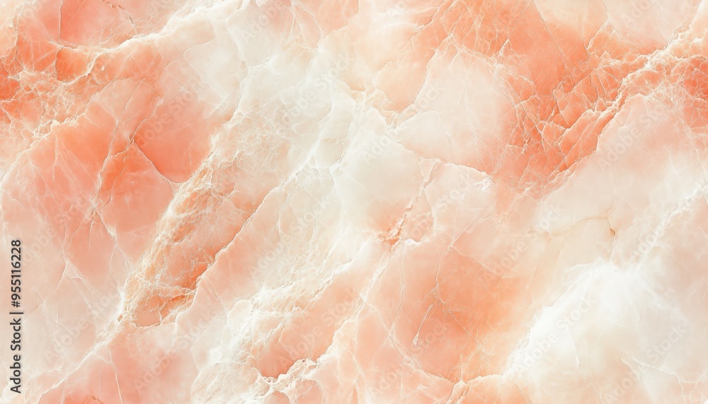 Seamless marble texture in pale peach with subtle white veins ...