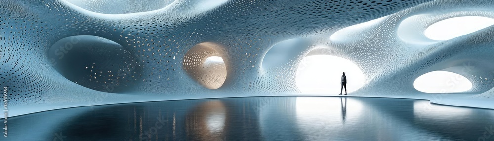 Parametric pavilion, with complex curved surfaces, dynamic lighting ...
