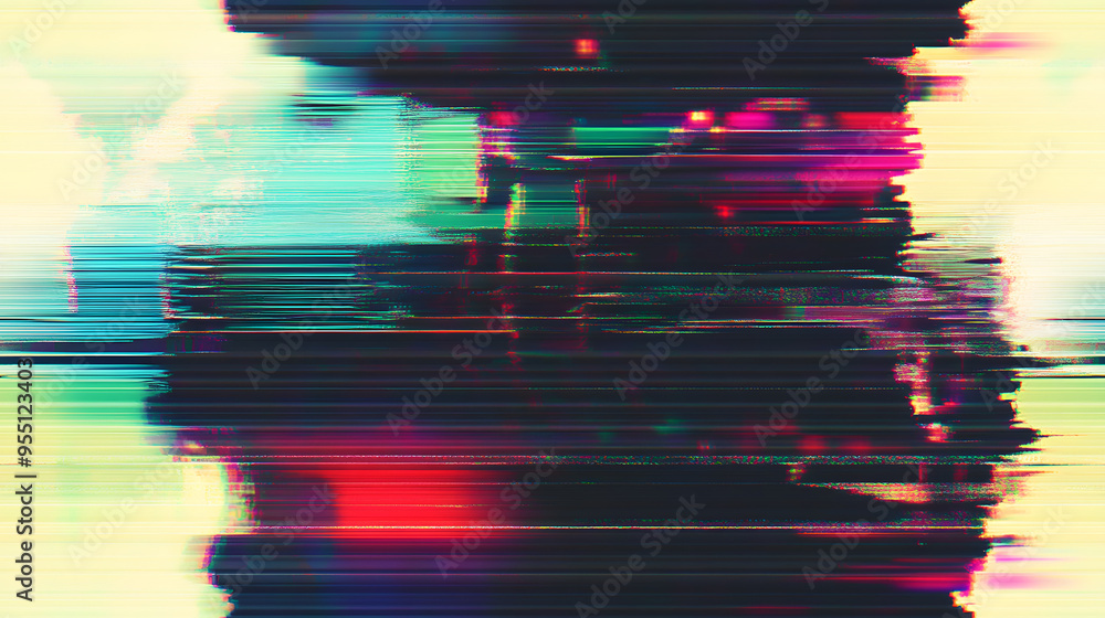 Abstract tv signal error static or vhs glitch effect grunge texture ...