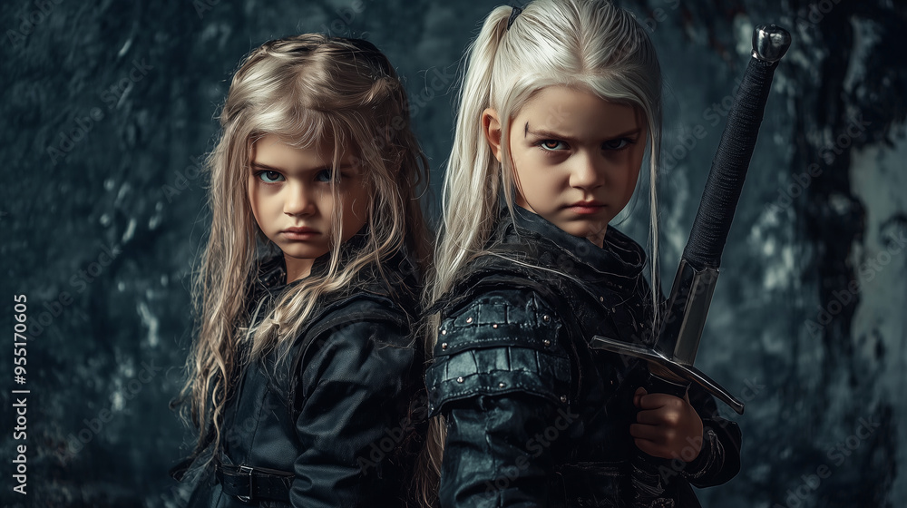 Zdjęcie bez tantiem: Children in modern cosplay of fantastic fictional ...