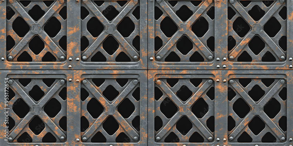 Seamless steel floor plate background texture. Tileable industrial ...