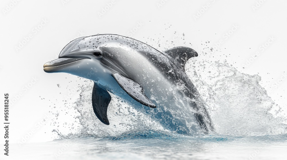 Illustrative clipart of a dolphin swimming in a smooth arc Stock ...