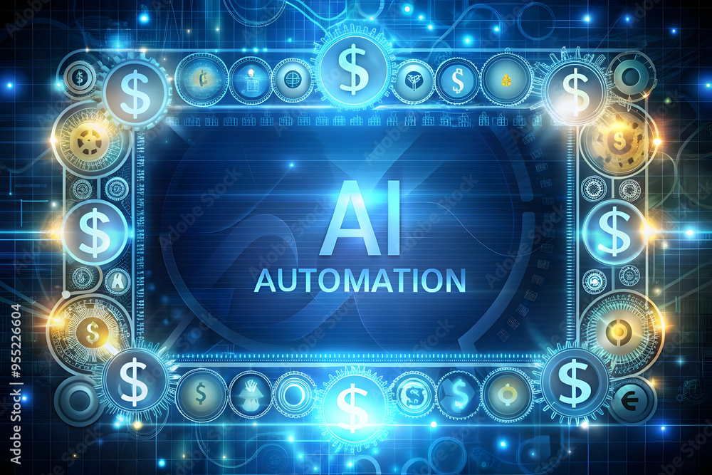 AI Automation and Cost Efficiency Frame: A sleek border frame with AI ...
