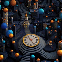 Whimsical Clock City Free Stock Photo - Public Domain Pictures