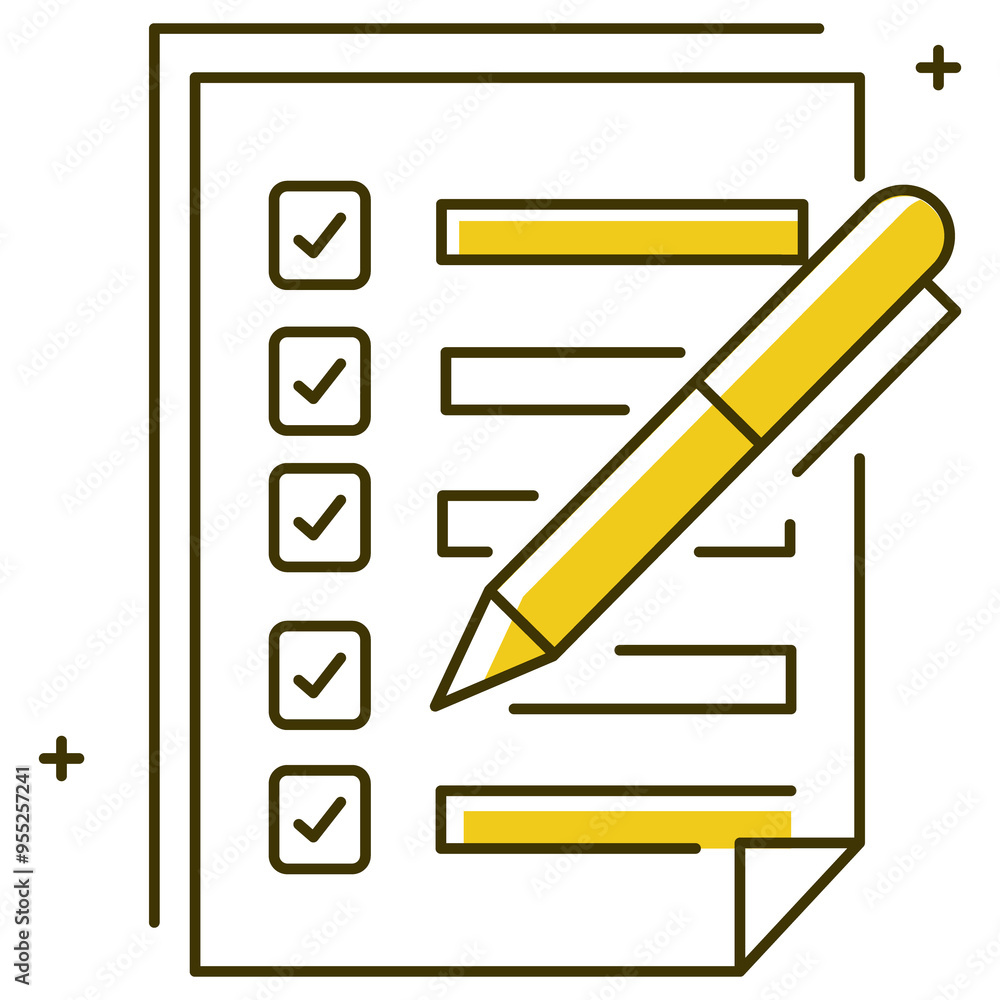 Productivity Checklist Task Completion Vector Icon Design, to-do ...