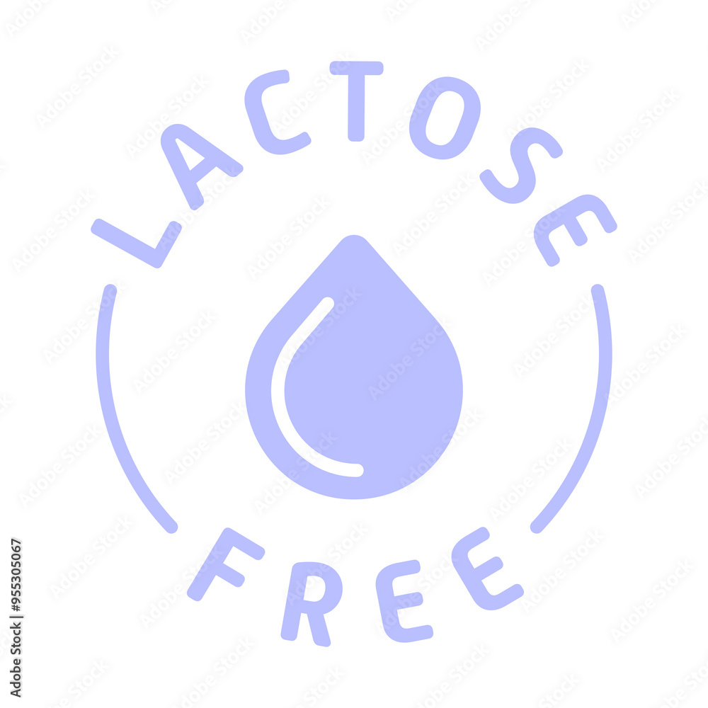Lactose free label. Sticker, tag, diet, drop, fermented milk products ...