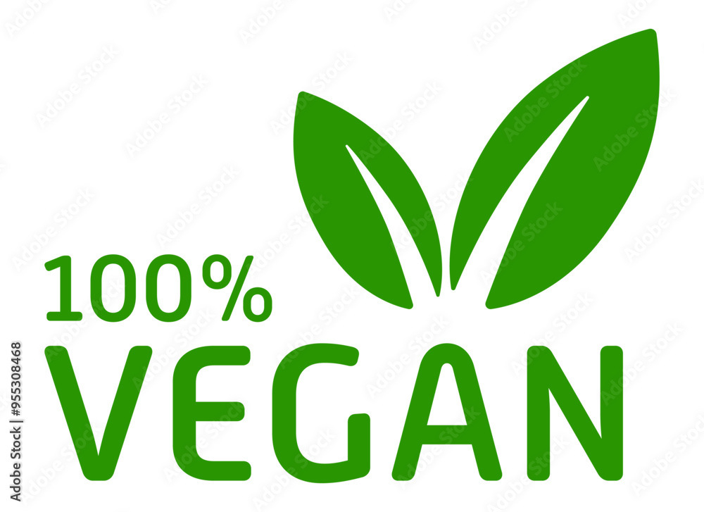 100 percent Vegan label. Lifestyle, sticker, friendly, cruelty free ...