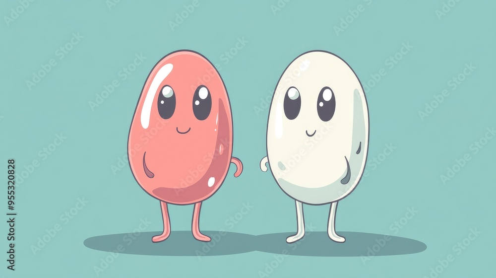 Cartoon Characters Representing Sperm and Ovum Stock Illustration ...