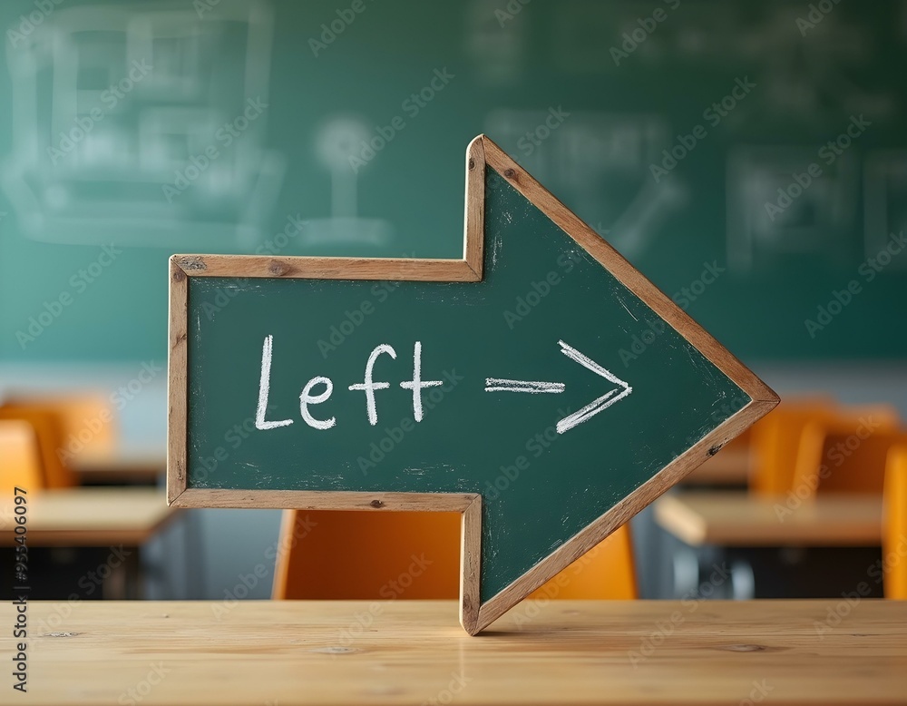 3D arrow designed with a chalkboard effect, with hand-drawn sketches on ...