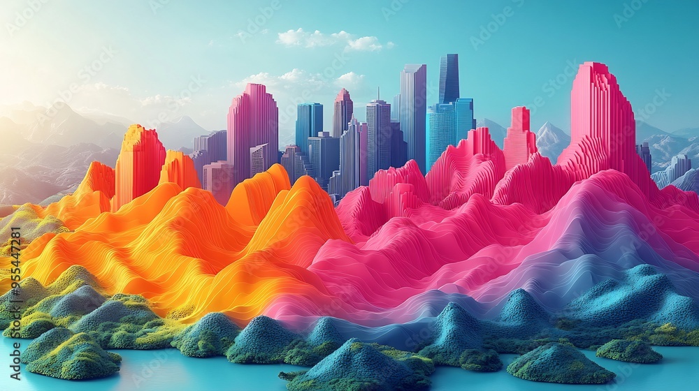 Mind map of graphic design trends flat design and material design to 3D ...