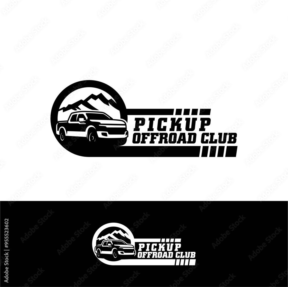 Off Road 4x4 Utility Vehicle Logo Icon. All-Terrain Pickup Truck Symbol ...