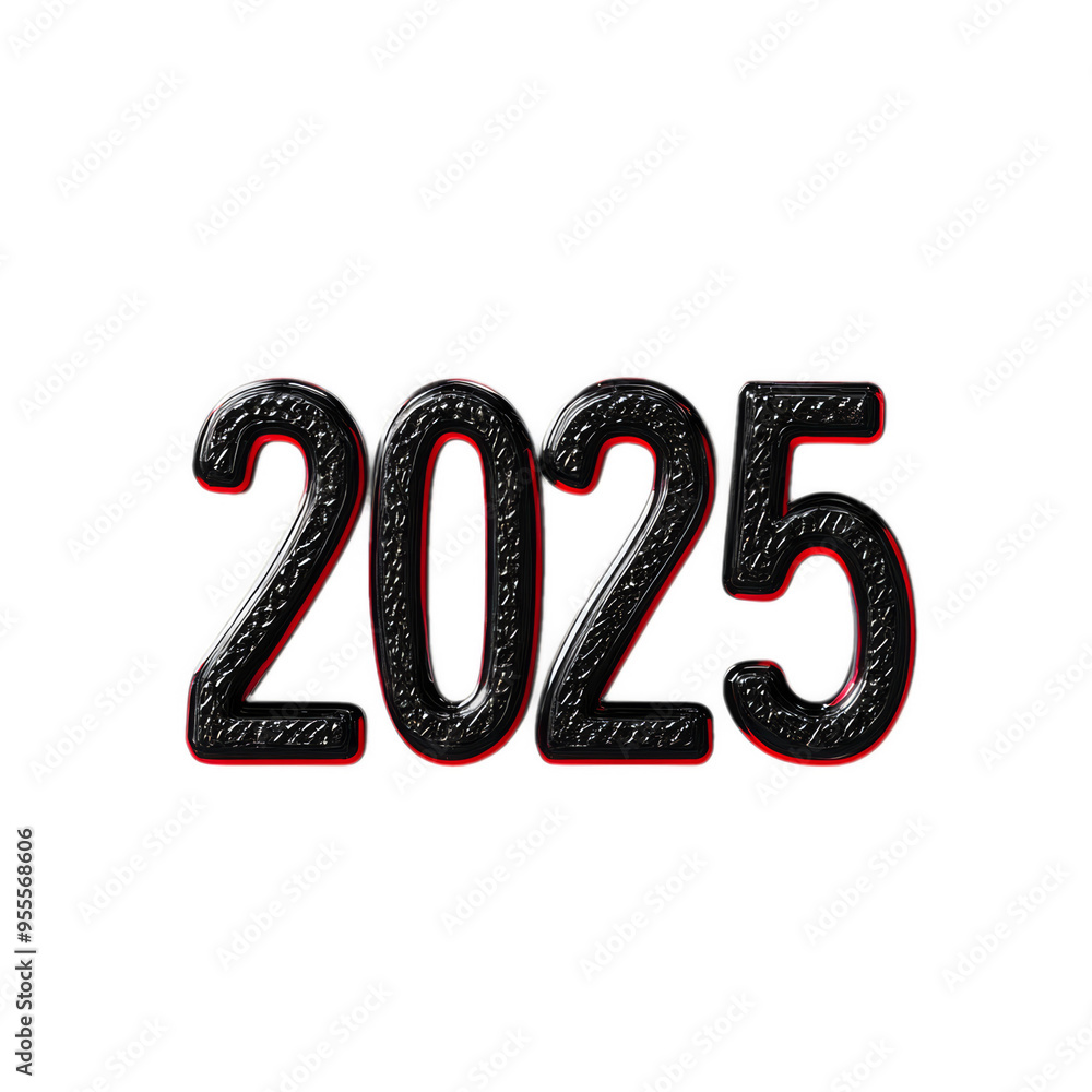 Minimalistic text 2025 in sleek black font with a thin red underline ...