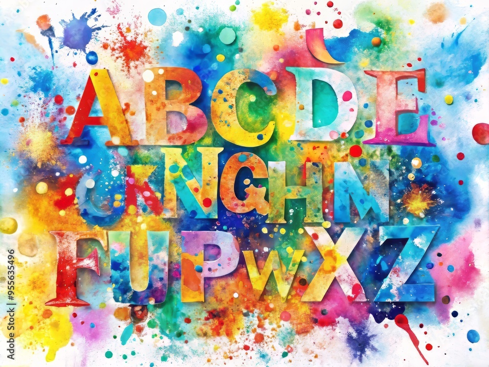 Vibrant watercolor background featuring splattered paint and abstract ...