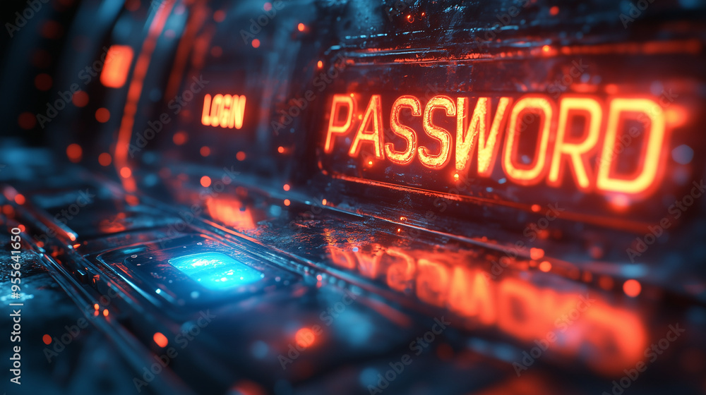 Foto de Stock Comprehensive Login Data Security and Cybersecurity: Advanced Password Protection ...