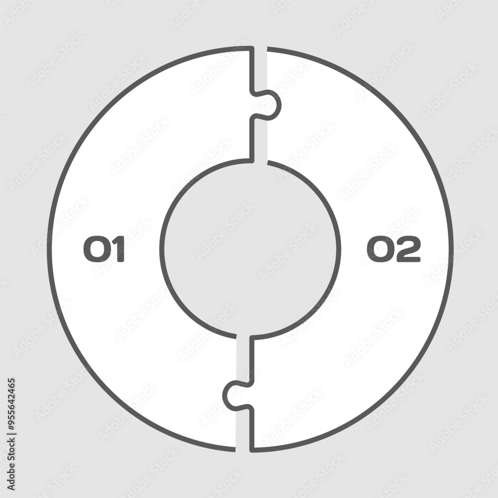 Diagram infographic for 2 steps, circle puzzle Stock Vector | Adobe Stock