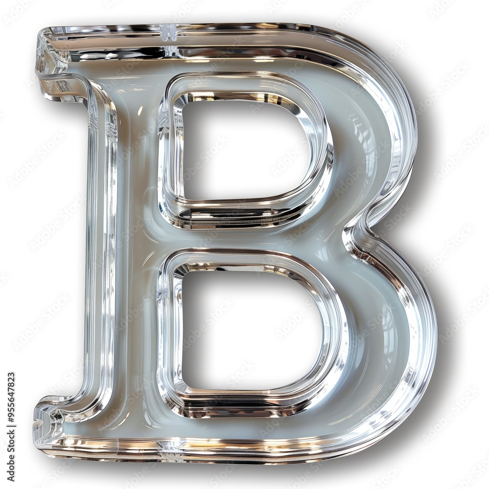 Shiny Alphabet Letter B Typography Drawing, English ABCs Ornate Design ...