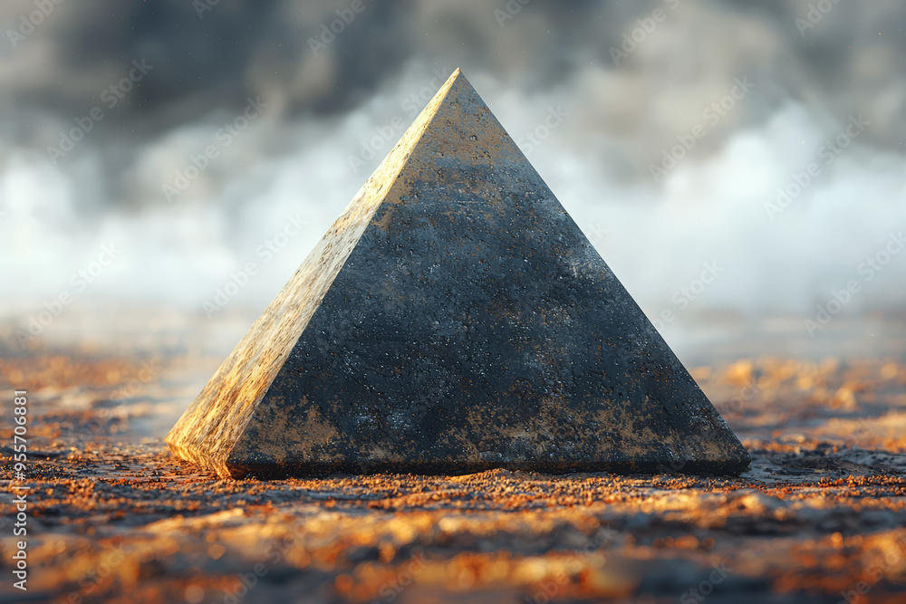 A 3D model of a pyramid with a square base, demonstrating the vertices ...