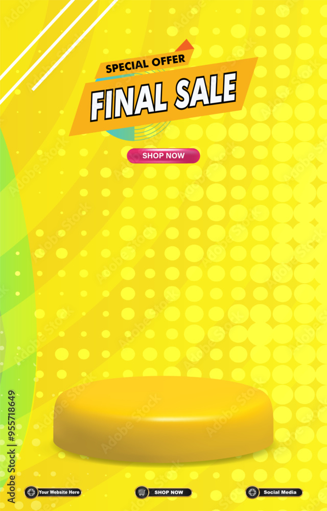 special offer final sale discount portait template banner with blank ...