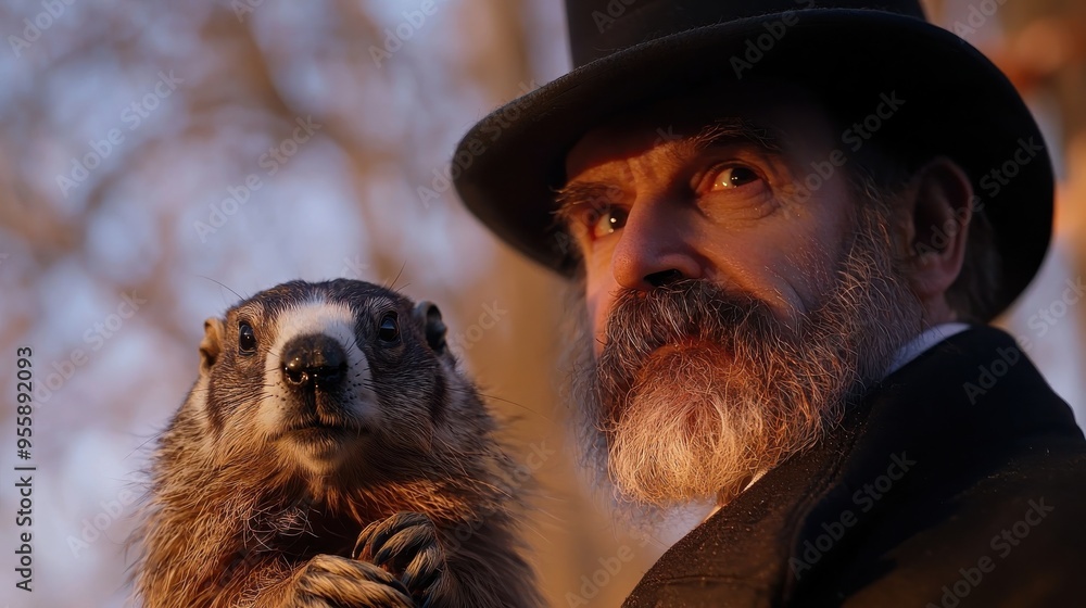 Stock-Foto „4h Groundhog Day 2024: Punxsutawney Phil makes his ...