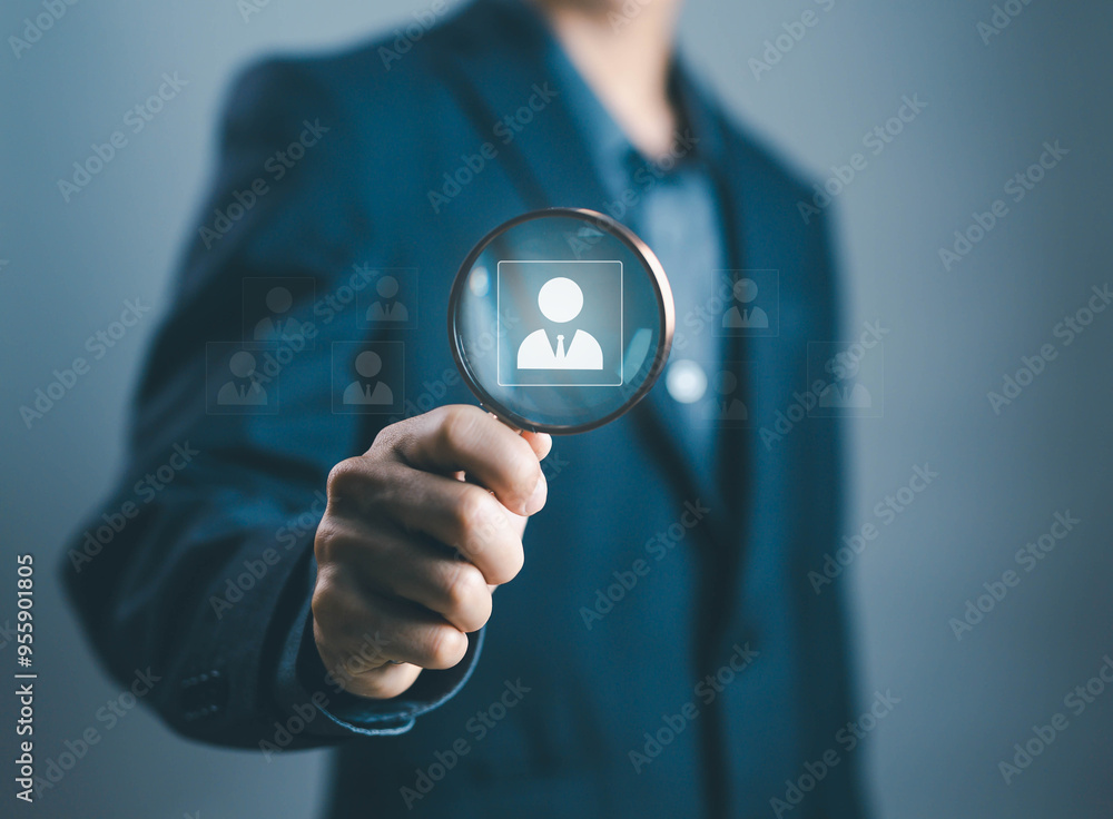 human manager online digital technology, human resource manager concept ...