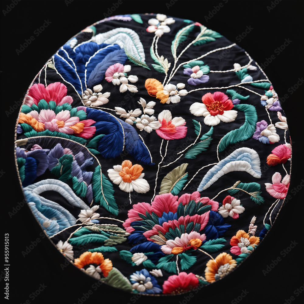 Korean traditional embroidery pattern Stock Photo | Adobe Stock
