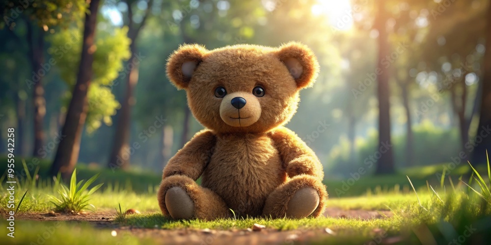 Realistic outdoor animated teddy bear with a cute appearance, Teddy ...