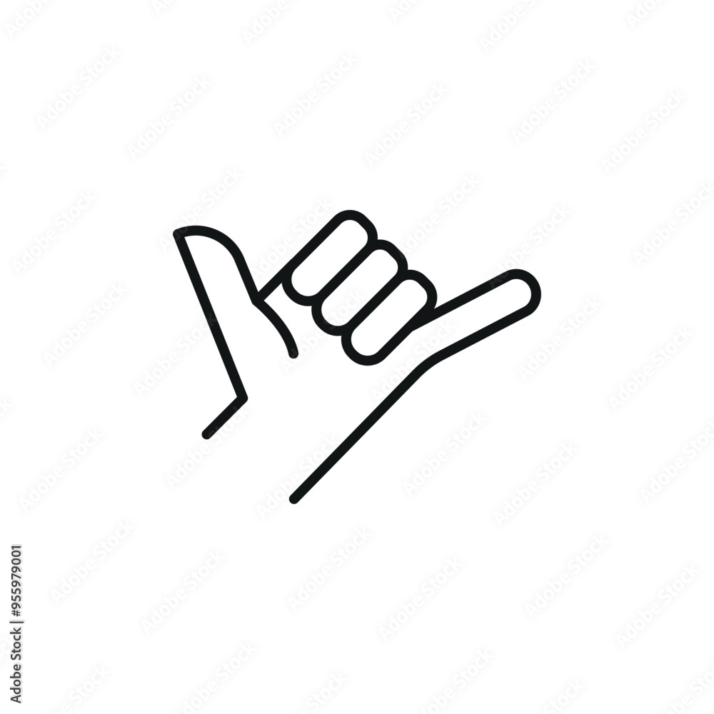 Shaka Hand Gesture icon. Simple shaka hand gesture icon for social ...