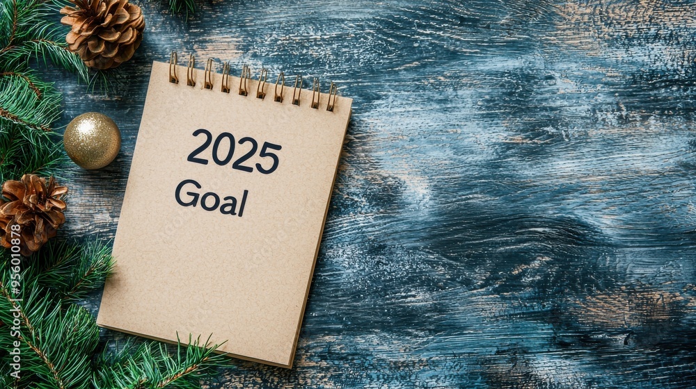 4h 2025 New Year goal, plan, and action concepts. "2025 Goal" A text on ...