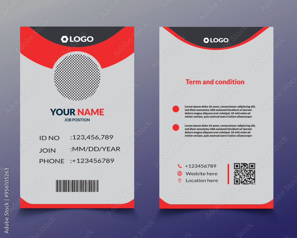 Official id card design Stock Vector | Adobe Stock
