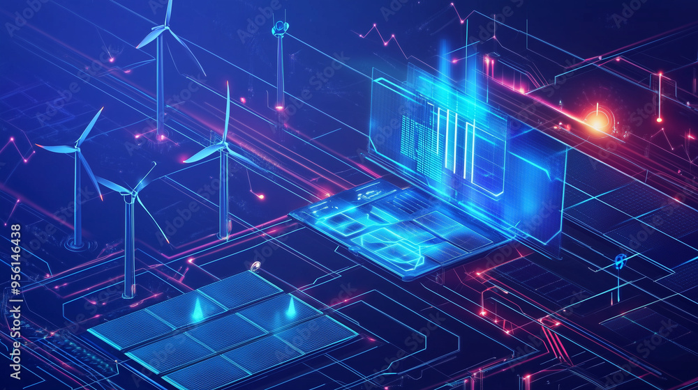 Futuristic AI-Powered Energy Management System Optimizing Solar and Wind Power Generation for ...