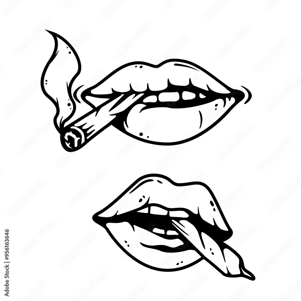 Lip Weed | 420 | Rolling Blunt | Marijuana | Addiction | Cannabis Lips ...