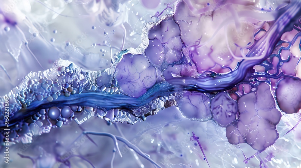 Ventral horn of a cross sectioned spinal cord Luxol Fast Blue stain The ...