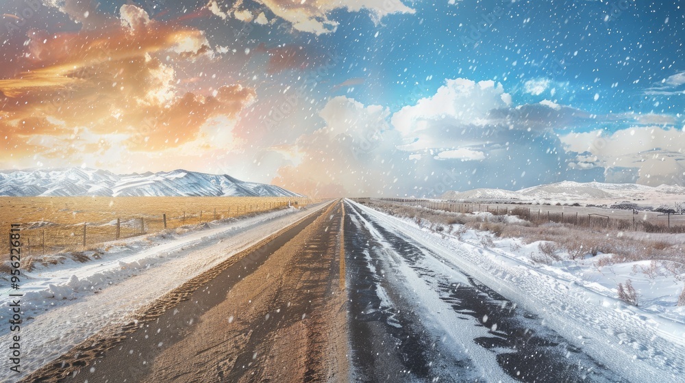 Climate change transition from summer desert heat to winter snow ...