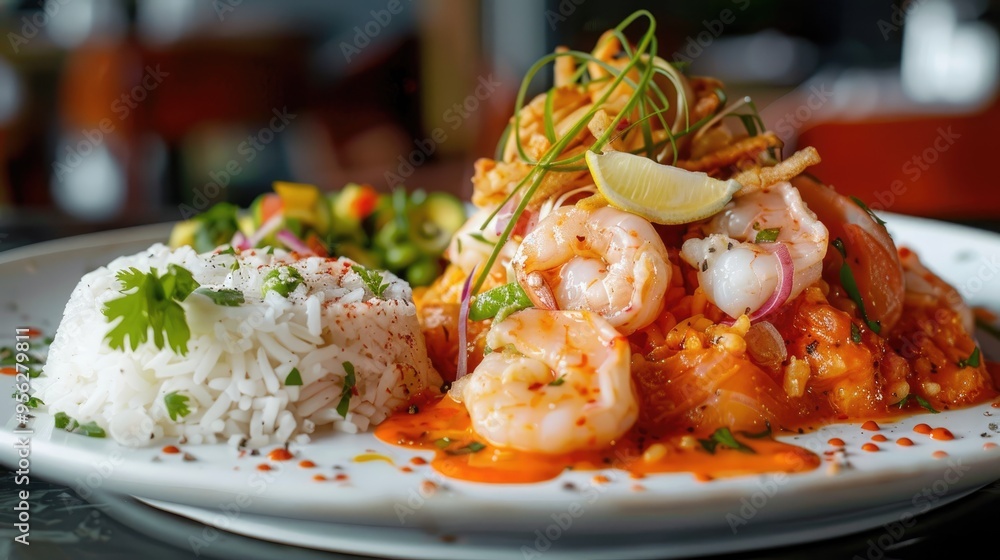 Delicioso combo trio marino peruano formado por ceviche de pescado ...