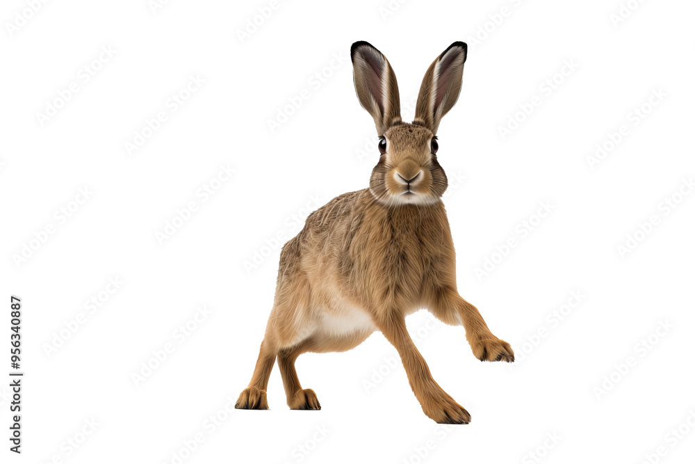 Realistic PNG of a rabbit in mid-hop with a transparent background ...
