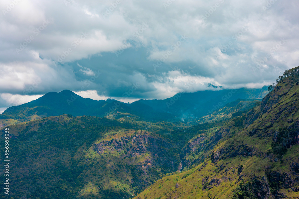 picturesque and epic View from the Small Adam Peak Mountain in Sri ...