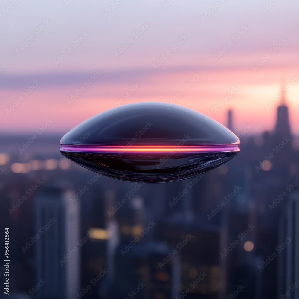 Holographic medal with glowing edges floating in midair futuristic ...