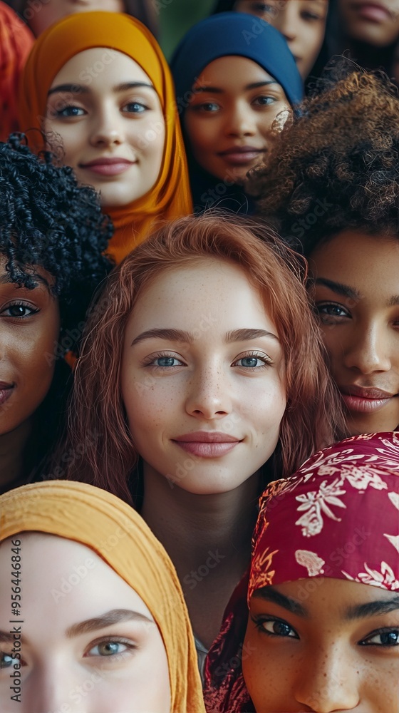 Diverse Group People. Blending of Cultures Ethnicities. Close-up Shot ...