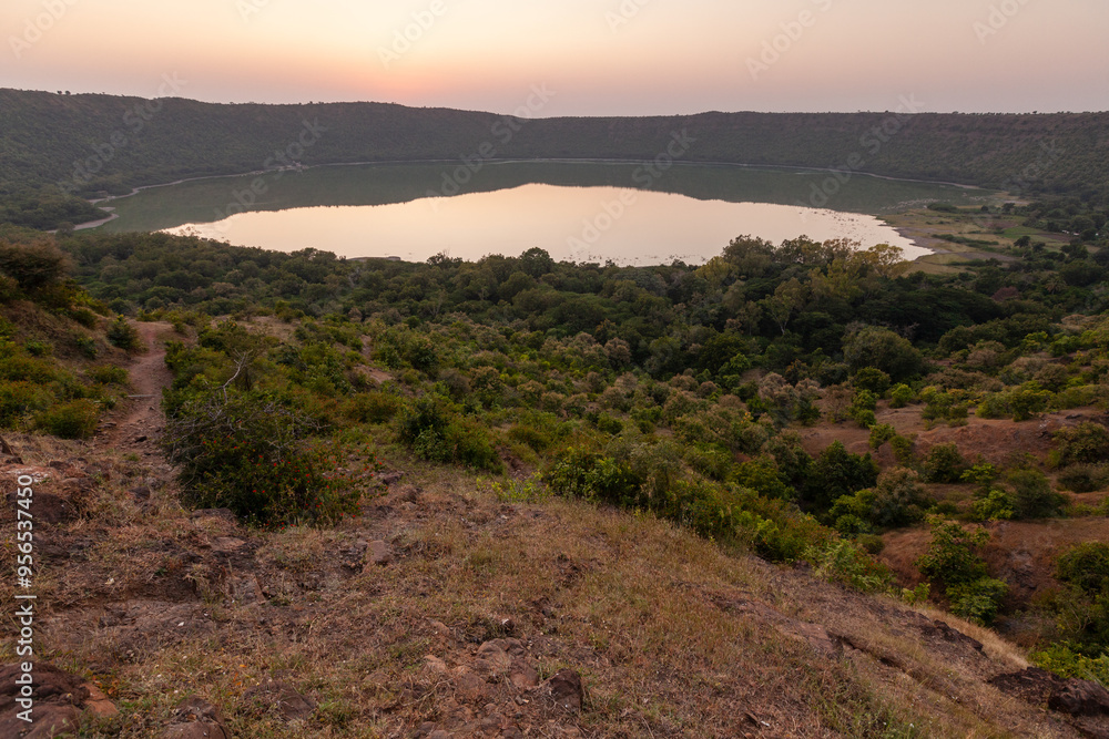 Lonar Lake, also known as Lonar crater located at Lonar in Buldhana ...
