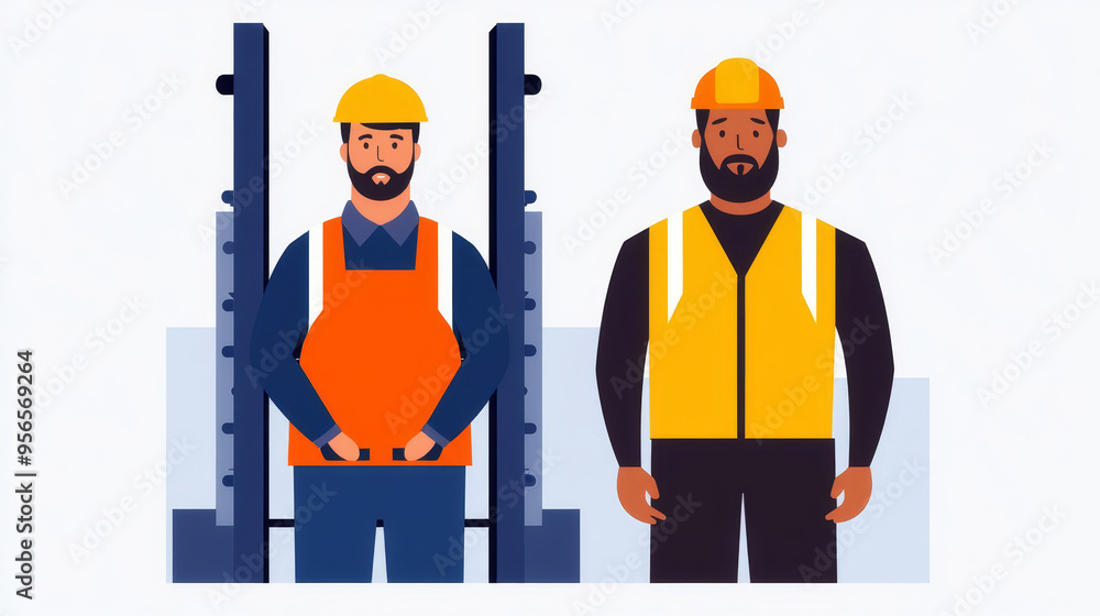 Safe lifting techniques poster, industrial safety and ergonomics, flat ...