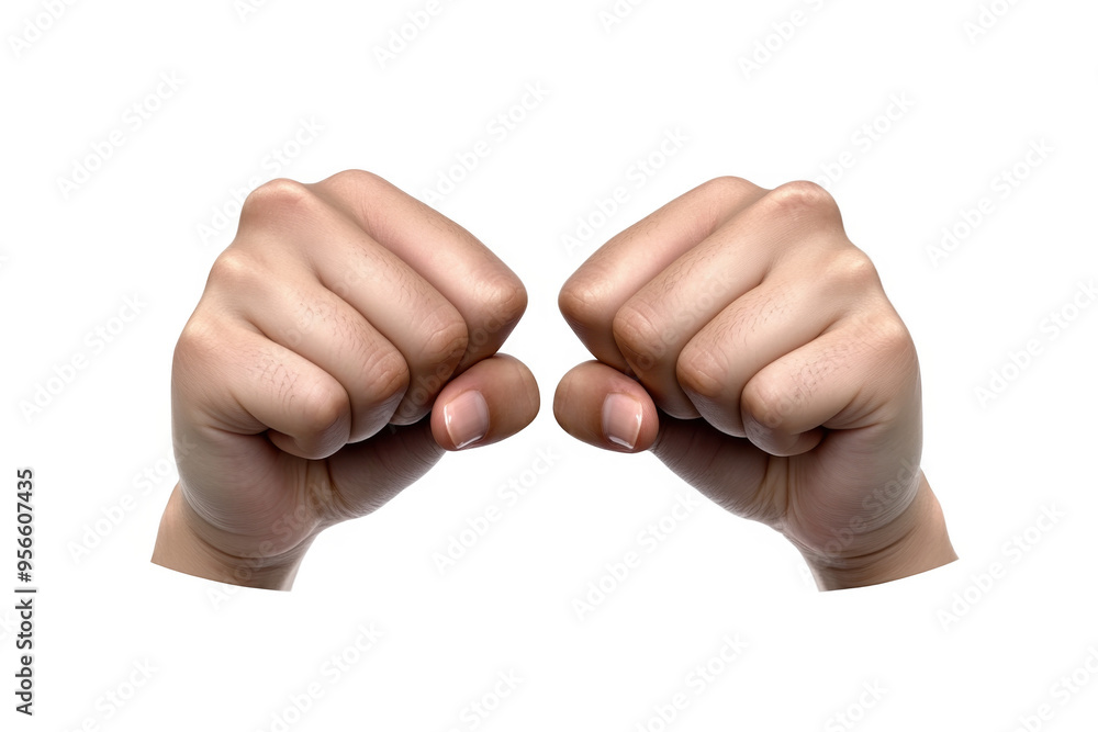 Powerful Close-Up of Two Clenched Fists on Transparent Background ...